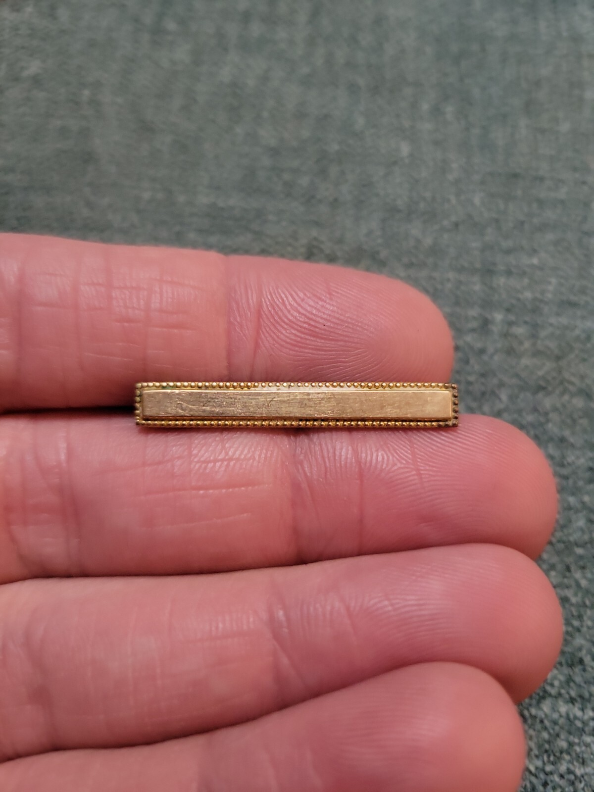 Antique Ornate Victorian Gold Filled Bar Brooch - Gem