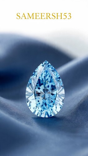 4 Ct Natural Blue Color Diamond 💎 Pear Cut D Grade VVS1 Clarity ...