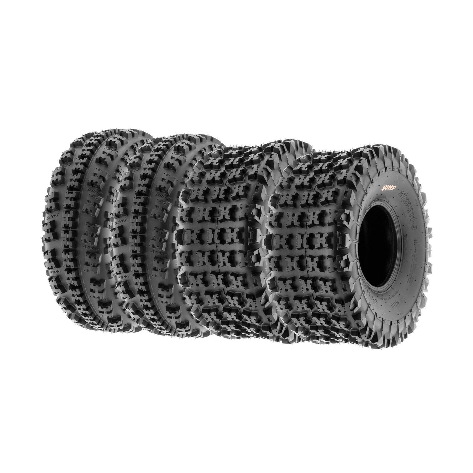 Set of 4 SunF 21x7-10 Front & 20x10-9 Rear ATV UTV Knobby Sport Tires,6 ...