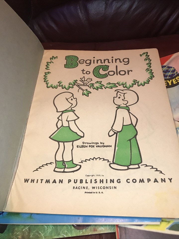 5 Vintage 1950s Coloring Activity Books Whitman Merrill Saalfield ...
