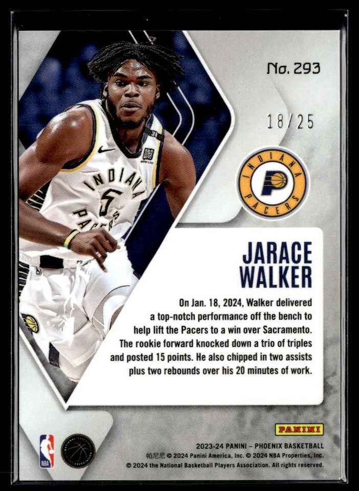 2023-24 Panini Phoenix Basketball Pink Ice Rookie Jarace Walker /25 | eBay