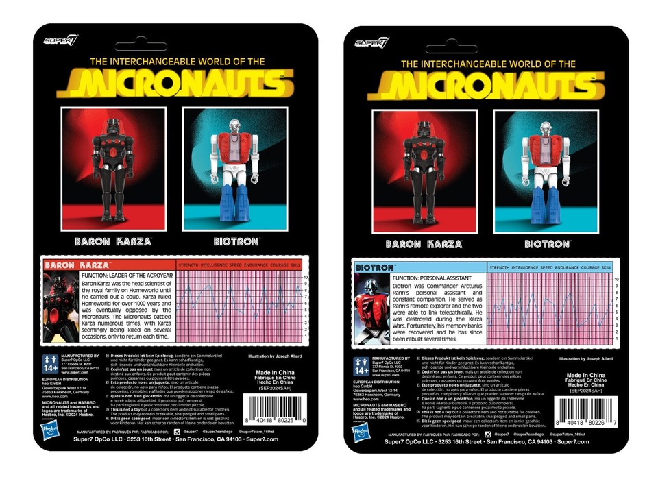 2025 Micronauts ReAction Figures Super7 - Baron Karza and Biotron - Set of 2 New | eBay