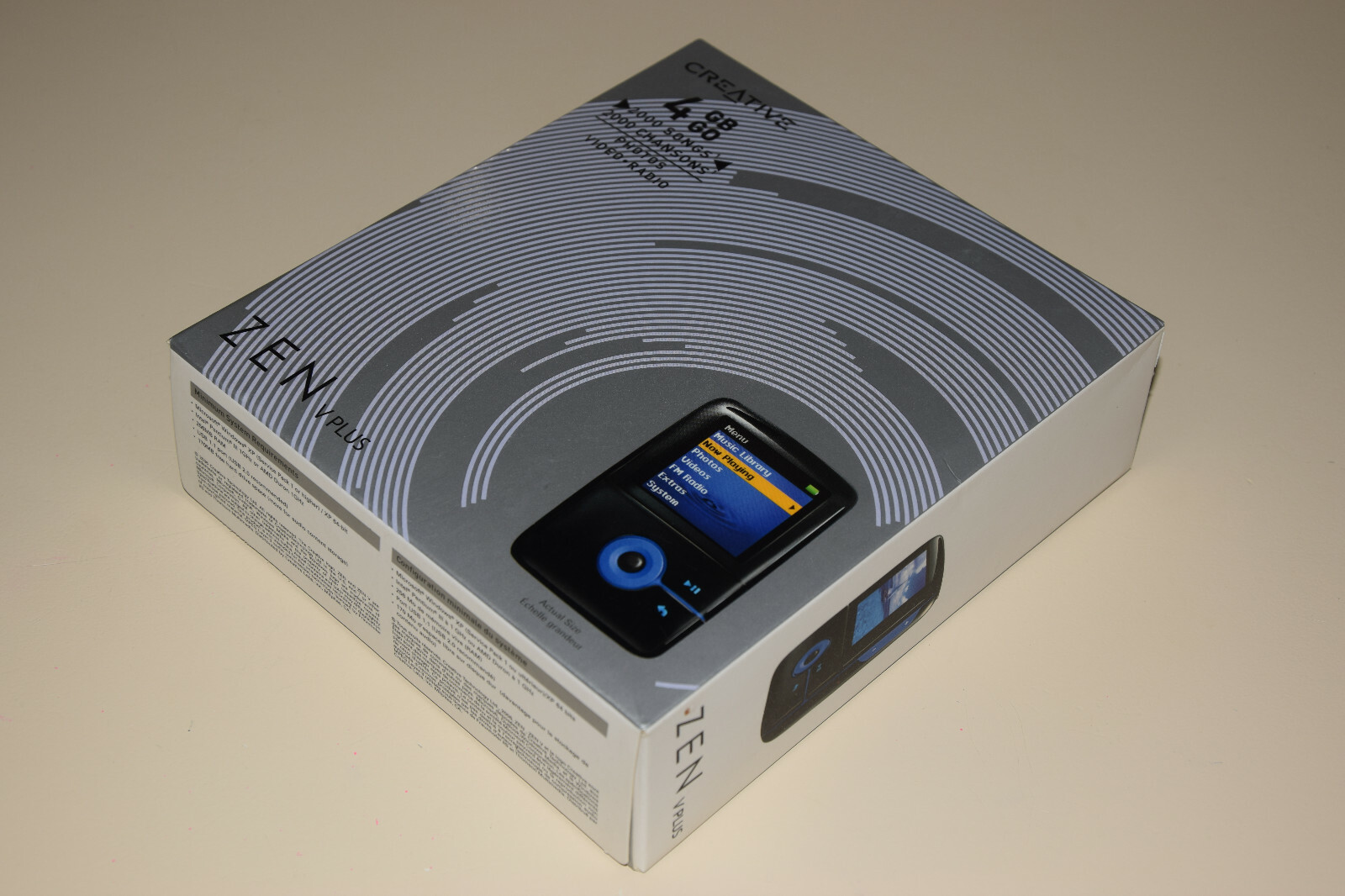 Creative ZEN V Plus Black/Blue 4GB Digital Media MP3 Player Rare ...