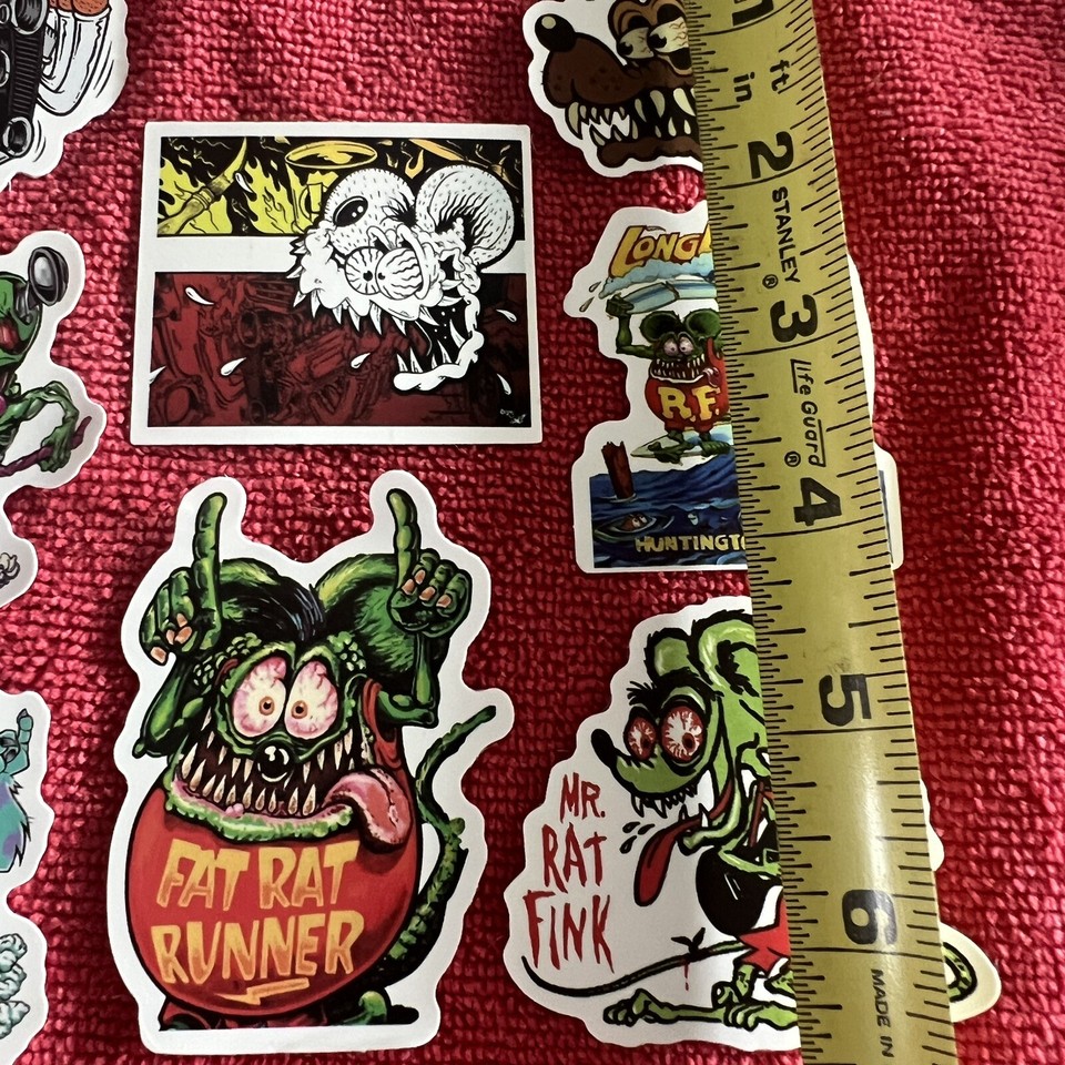🔥 8 Rat Fink Mouse Ed Big Daddy Roth Hot Rod Art Vinyl Decal Sticker ...
