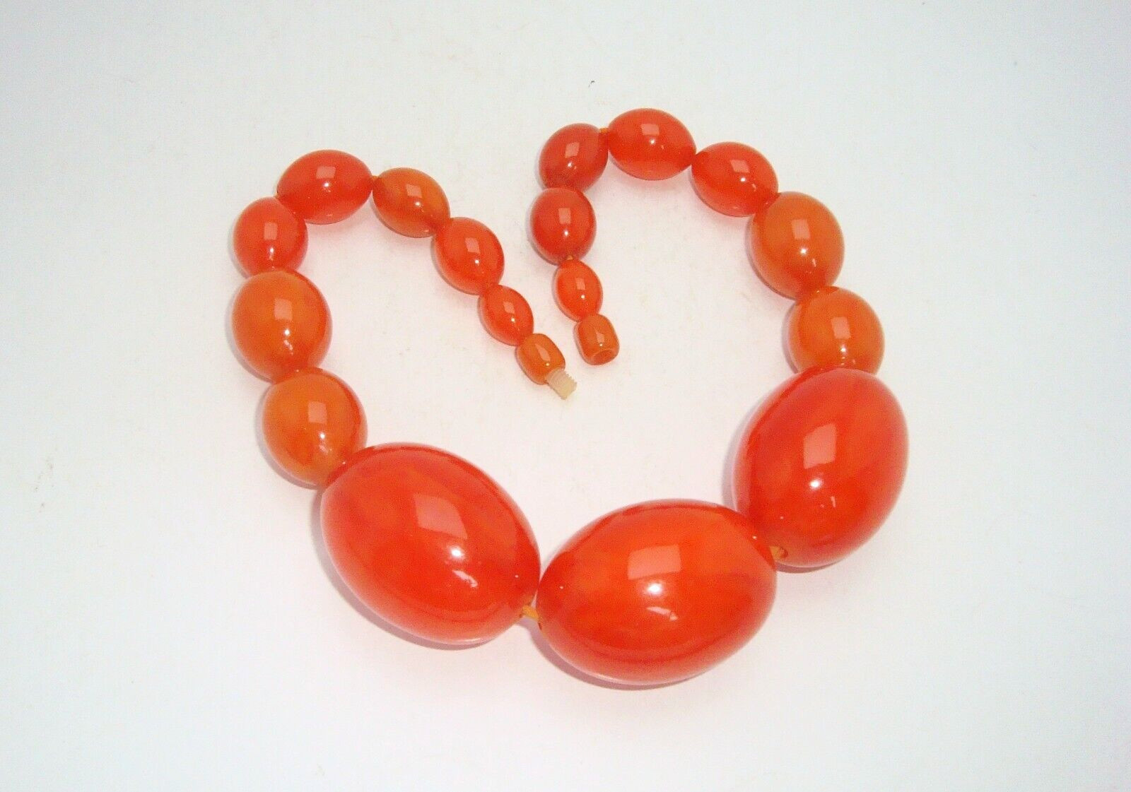 Rare Orange Color w/ Jumbo Size Graduated Oval Bead B… - Gem