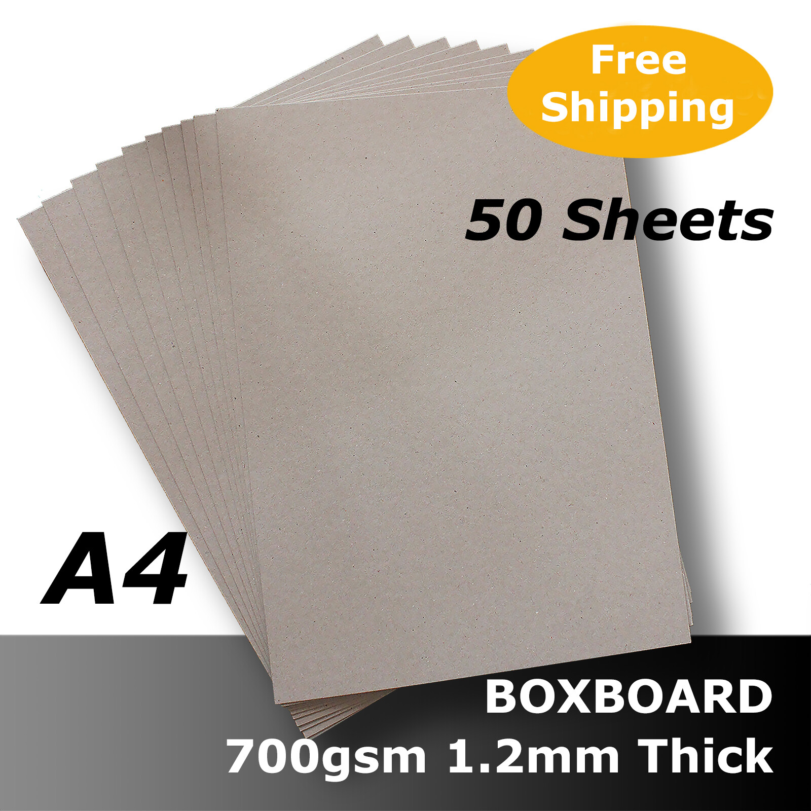 BoxBoard Backing Card ChipBoard 700gsm 1.2mm A4 Grey 100% ReCycled # ...