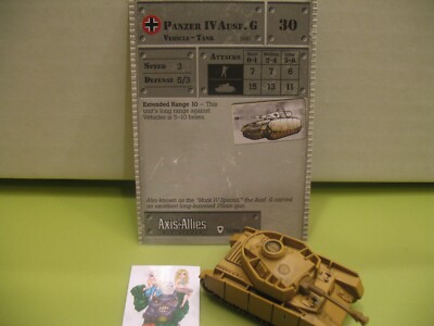 =Axis & Allies Miniatures BASE SET Panzer IV Ausf. G with card 32/48 ...