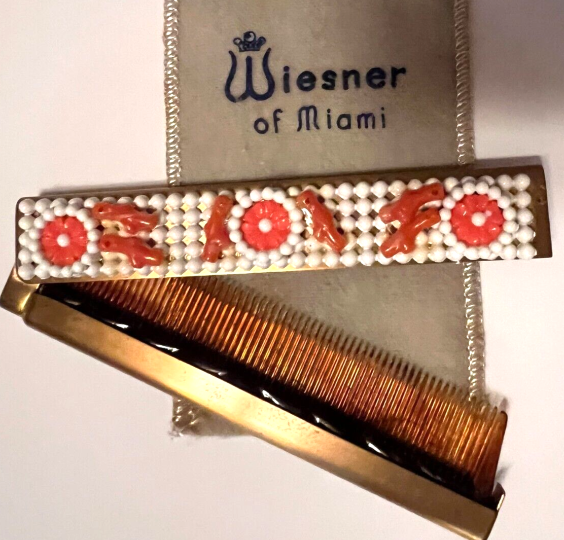 Wiesner of Miami Vintage 1950's Trickettes 3 piece set white & coral | eBay