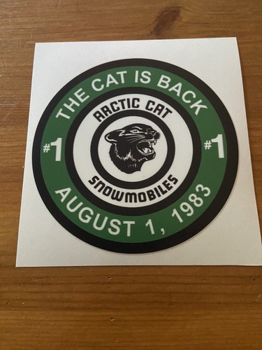 Arctic Cat Vintage 1970's Racing Snowmobile The Cat Is Back 1983 Decal ...