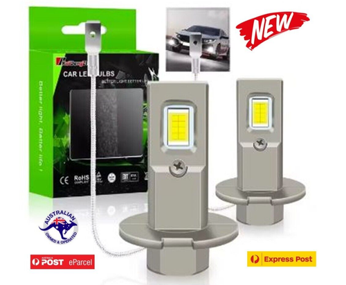 2X H3 LED Fog light Globes Bulbs Lamp Kit 6000LM White 100W Fanless ...