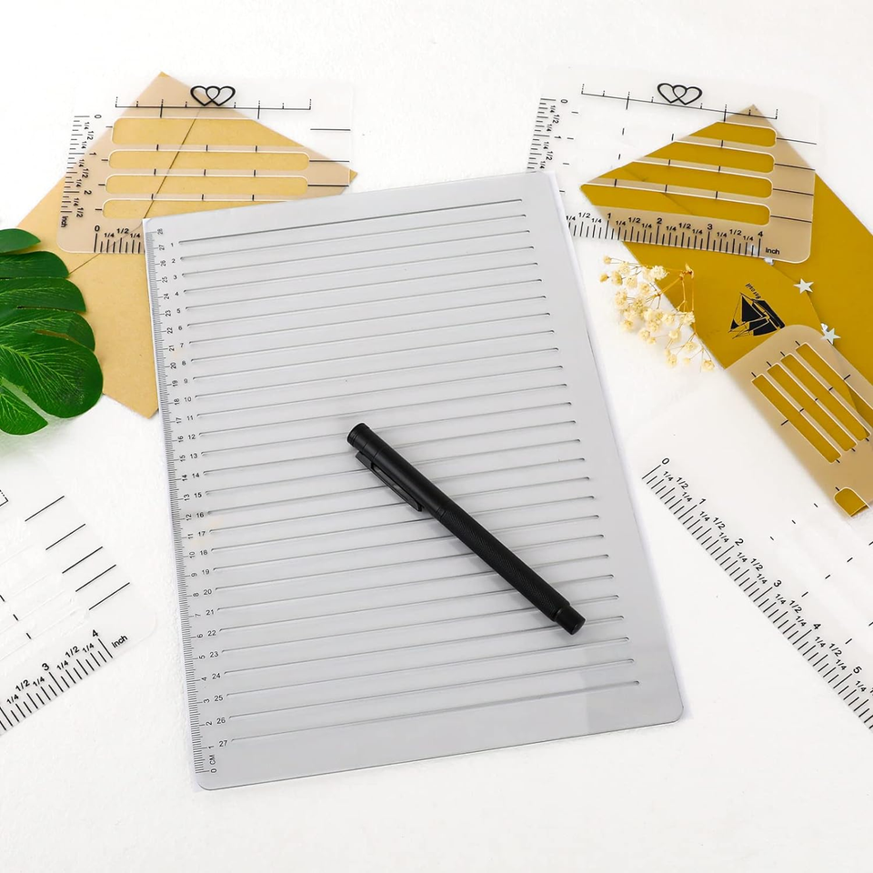 Straight Line Stencil Template for Journaling and Envelope Addressing ...