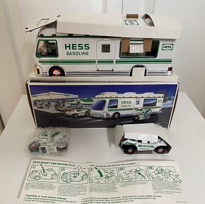 Hess 1998 Toy Truck RV Recreation Van with Dune Buggy & Motorcycle NEW ...