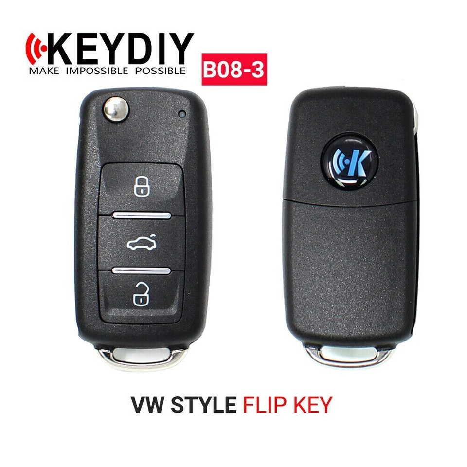 1PC KEYDIY KD Universal Flip Remote Key VW Style B-Series 3 Buttons B08 ...