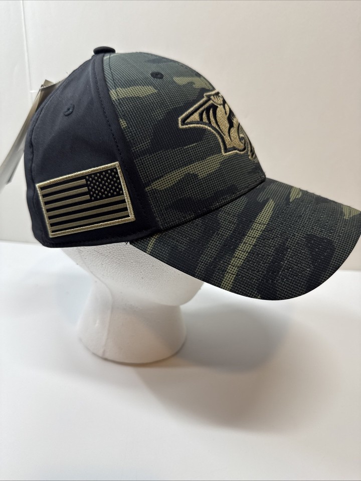 Adidas Nashville Predators Stretch Fit Hat Cap Camo Black Men’s Small ...