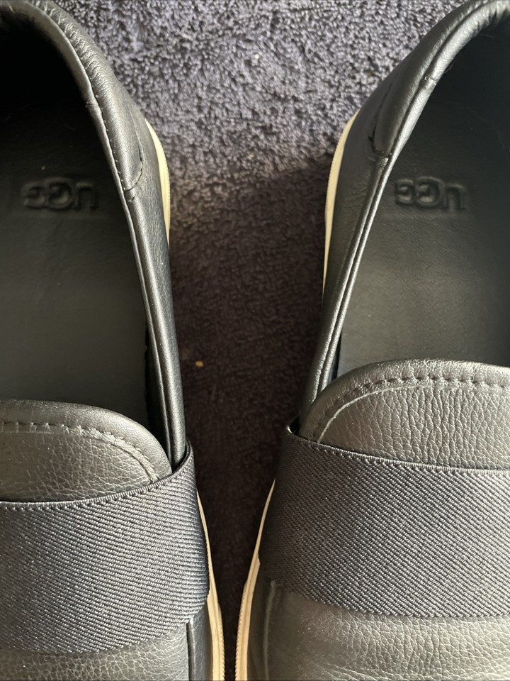 UGG Women’s Shoes Chayze Black Leather Slip On Casual Sneakers Size 7.5 ...