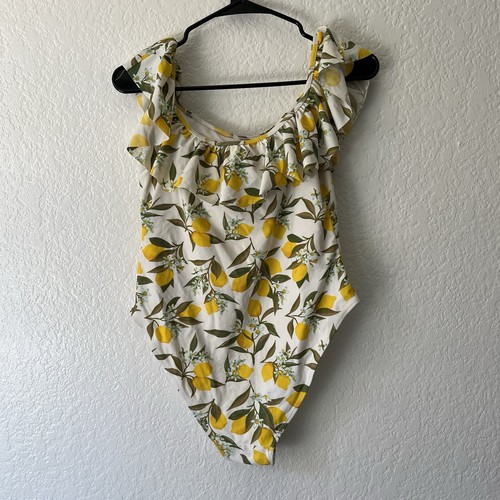 One Piece Swimsuit Swim Lemon Print Women’s Large Ruffles | eBay