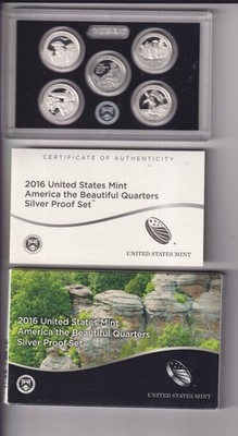 2016 UNITED STATES MINT AMERICA THE BEAUTIFUL QUARTERS SILVER PROOF SET ...