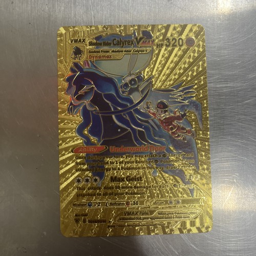 Shadow Rider Calyrex VMAX Gold Foil Pokemon Card Fan Art Display Card ...