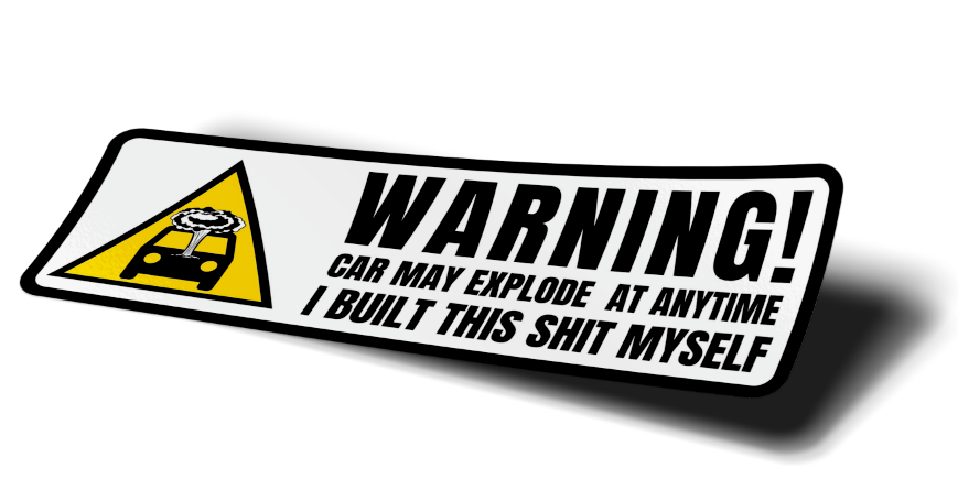 Warning Car May Explode JDM Tuner Muscle Car Vinyl Sticker | eBay