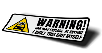 Warning Car May Explode JDM Tuner Muscle Car Vinyl Sticker | eBay