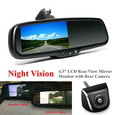 4.3" TFT LCD Screen Mirror Monitor + Car Rear View Reversing Backup ...