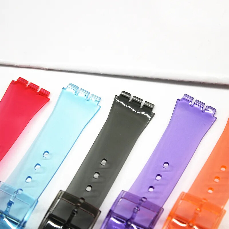 Silicone Strap Candy Color Waterproof Soft Watch Band for Swatch 16mm ...