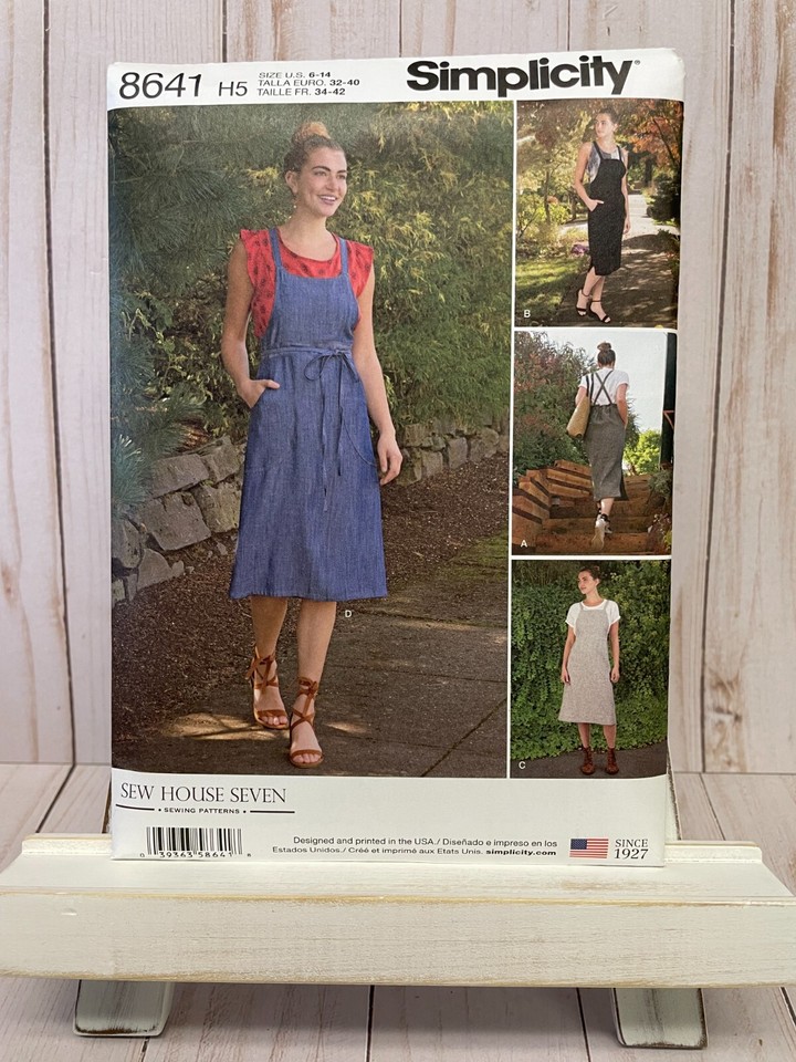 Simplicity 8641 Sew House Seven Bib Jumper Dress Overalls Sewing ...