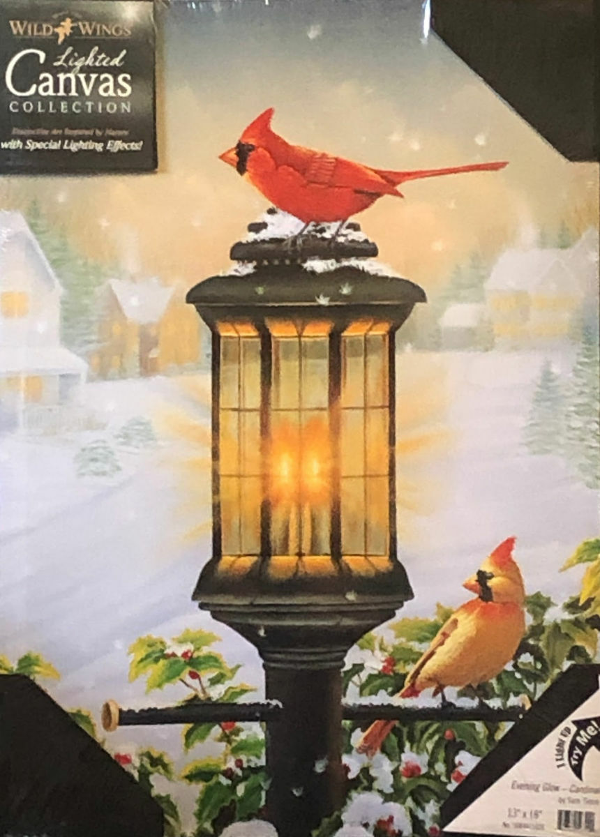 Sam Timm Evening Glow Cardinal Lighted Canvas Art Print (13x18) | eBay