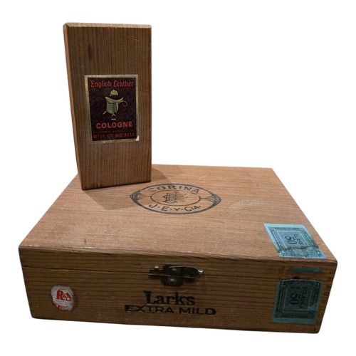 Vintage Wooden Box Set. Corina Larks Cigar Box & English Leather ...