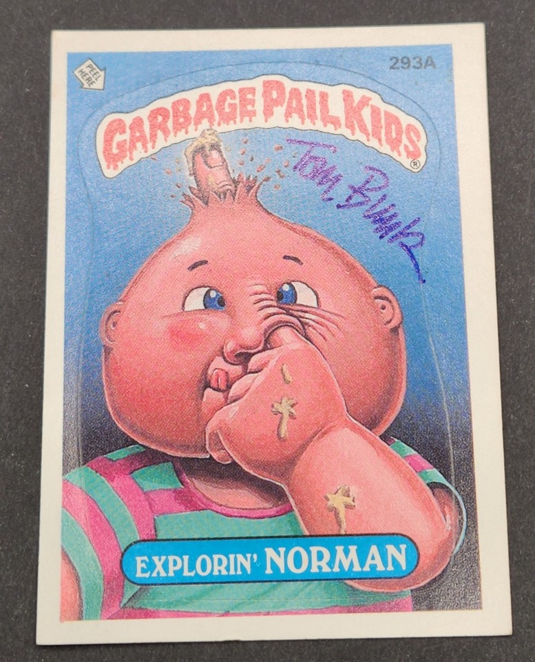 Rare Garbage Pail Kids Tom Bunk Hand Signed On Exploring Norman | eBay