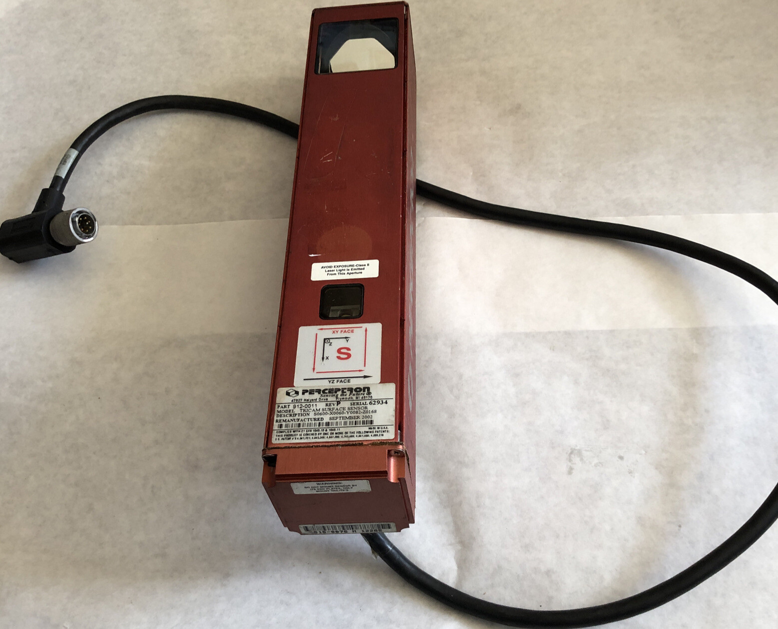 PERCEPTRON 912-0011, S0600-X0060-Y0082-Z0168,TRICAM SURFACE SENSOR,EC ...