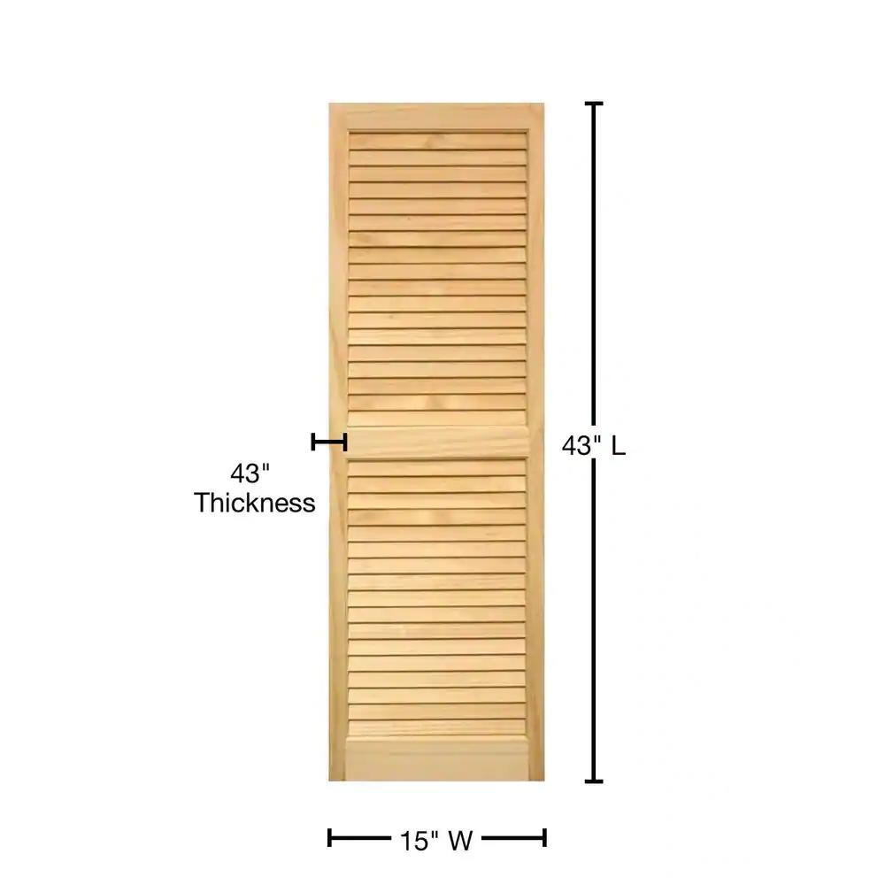 Pinecroft Exterior Louvered Shutters Pair 15 In. x 43 In. Rectangle ...