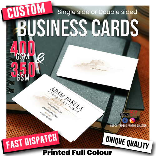 Custom Business Card Printed Full Colour Single/Double Sides 350 ...