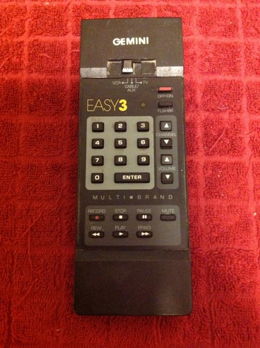 Gemini Easy 3 Remote Control VCR Cable TV Television Battery Electric ...