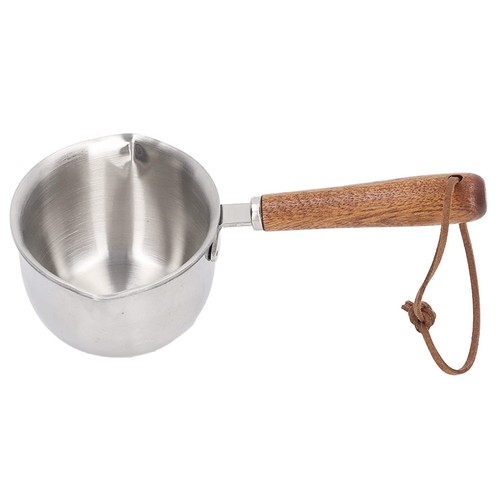 Dual Spout Warmer Stainless Steel Mini Melting Pot with Wooden Handle ...
