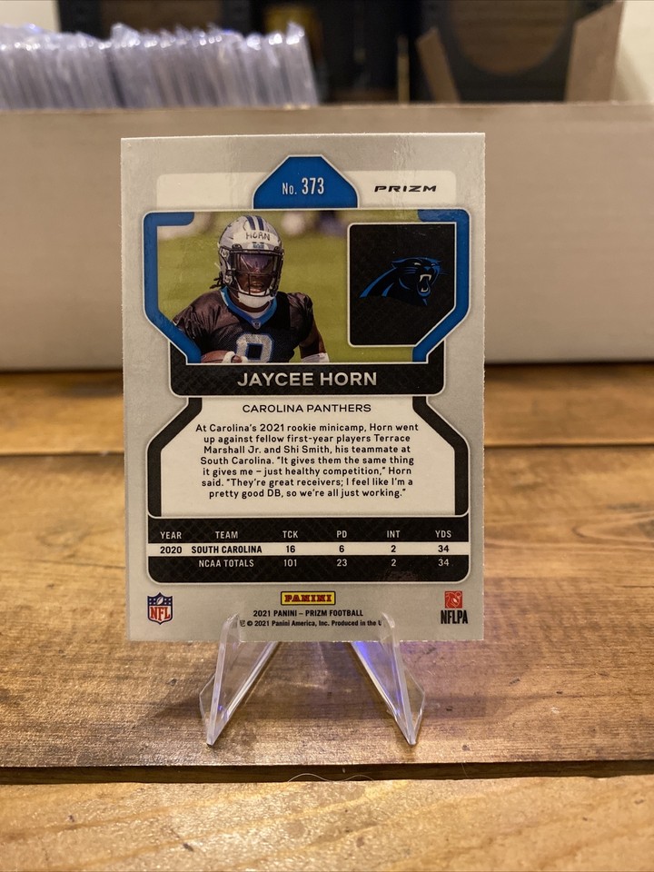 2021 Panini Prizm NFL Football Jaycee JC Horn #373 Silver Rookie RC ...