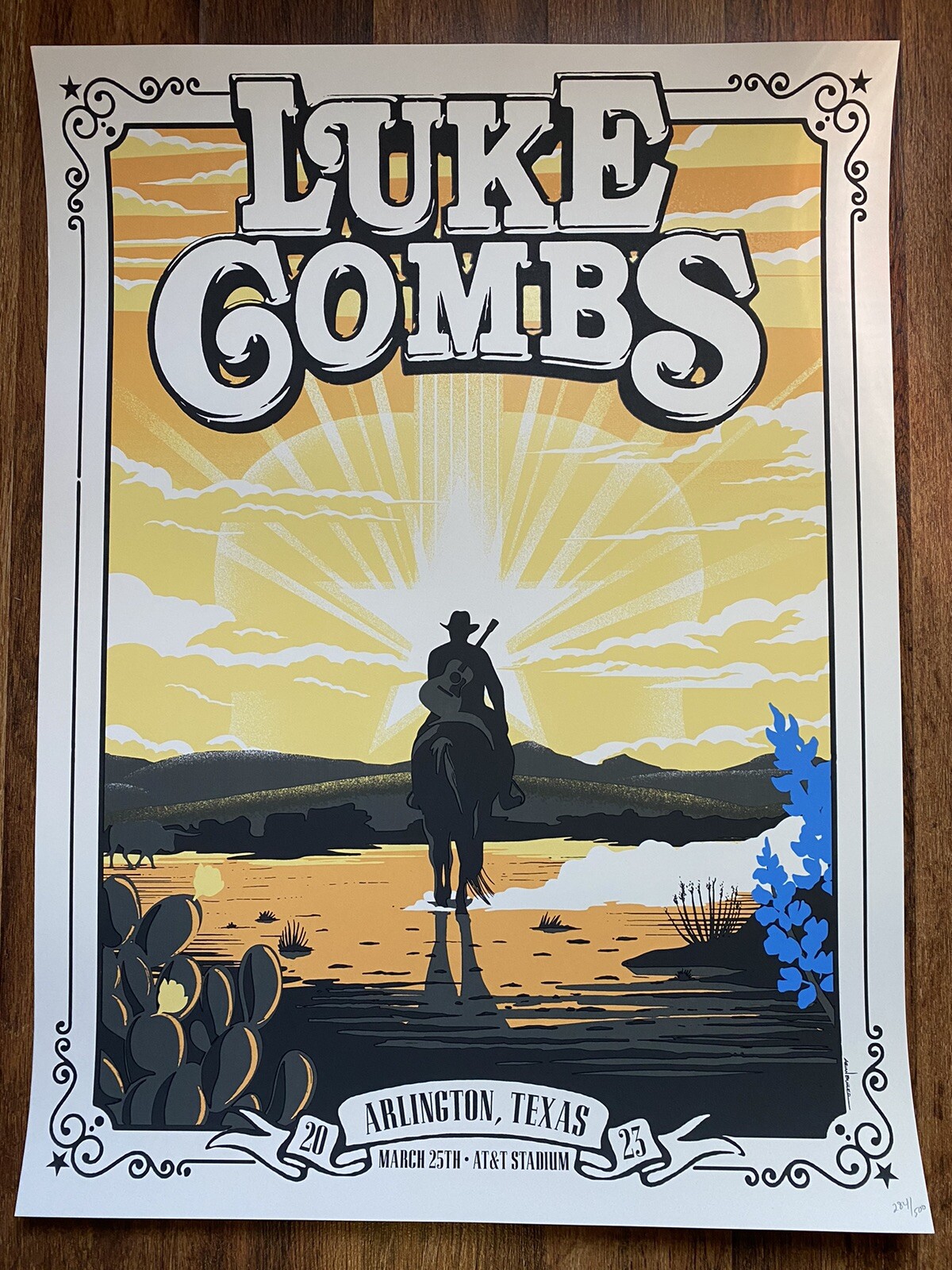 2023 Luke Combs World Tour #d Lithograph Litho Poster Print ARLINGTON ...