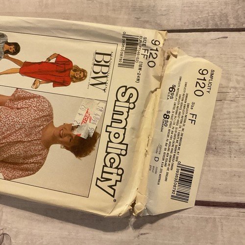 Simplicity 9120 Sewing Pattern Dress Tunic Top Straight Skirt Size 18W ...
