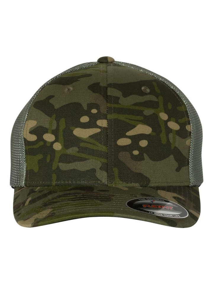 FLEXFIT 6511T - FITTED TRUCKER CAP, MESH BACK, BASEBALL HAT, PLAIN ...