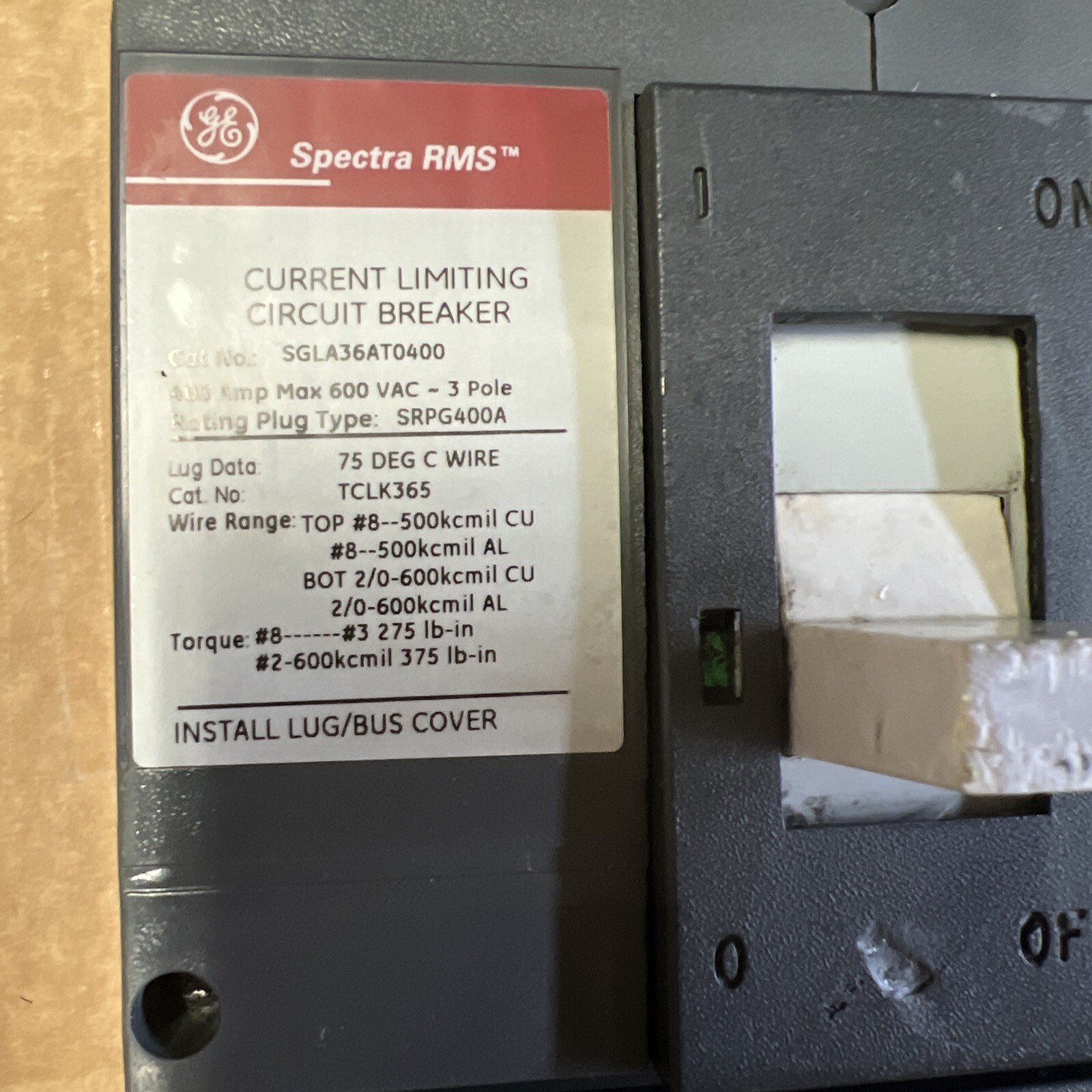 GE SGLA36AT0400 Spectra RMS Circuit Breaker - Gray for sale online | eBay