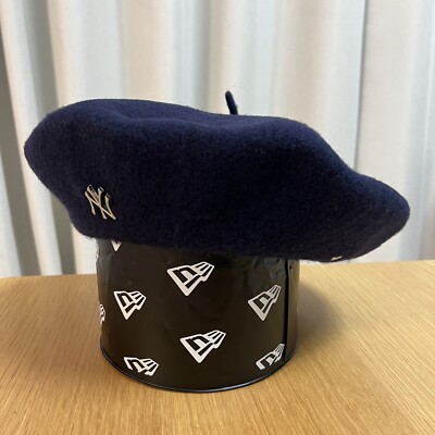 New Era Beret Wool Felt New York Yankees MLB Metal Pin Navy Unisex ...