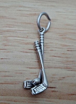Sterling Silver 3D 24x6mm Golf Clubs and Golf Ball Charm | eBay