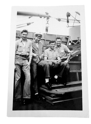 WW2 Era Photo U.S. Navy Seabees On Board Ship | eBay