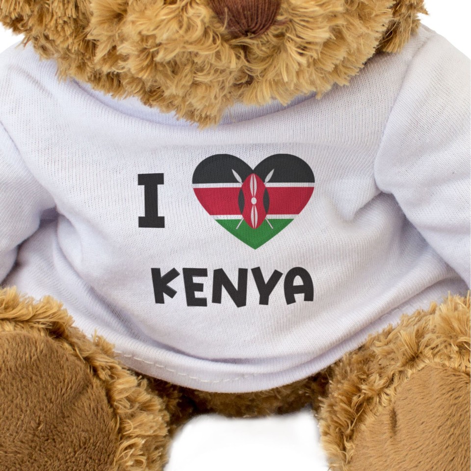 NEW - I LOVE KENYA FLAG - Teddy Bear - Cute Cuddly Soft - Gift Present ...