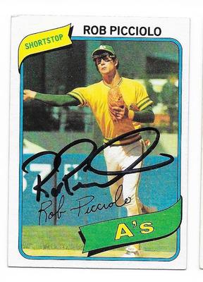 ROB PICCIOLO 1980 TOPPS AUTOGRAPHED SIGNED # 158 A'S DECEASED | eBay