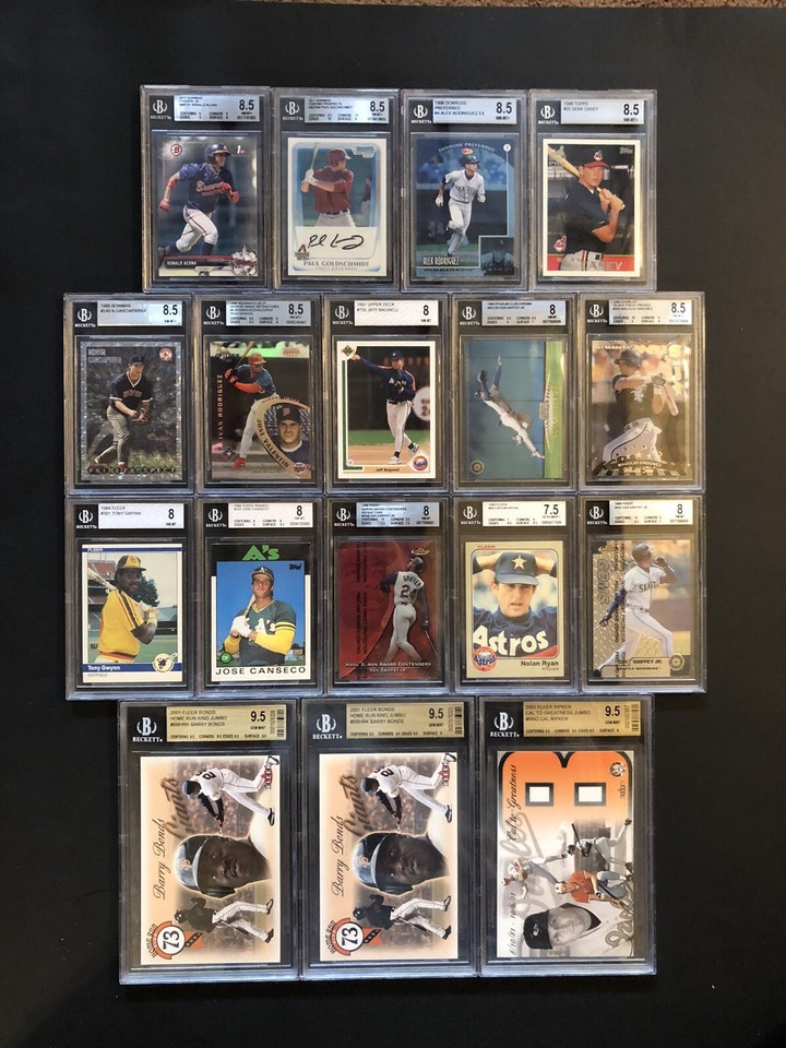Huge MLB Card Lot (203) Derek Jeter Barry Bonds Sammy Sosa Mint BGS 9.5 ...
