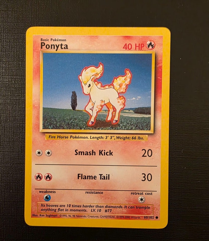 Pokémon Base Set Ponyta 60/102 Vintage WOTC Common | eBay UK