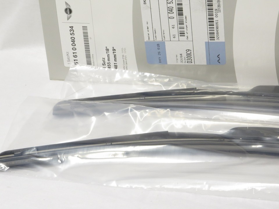 2 pc OEM Mini Cooper F56 F55 F57 Windshield Wiper Blade Set 61610040534 ...