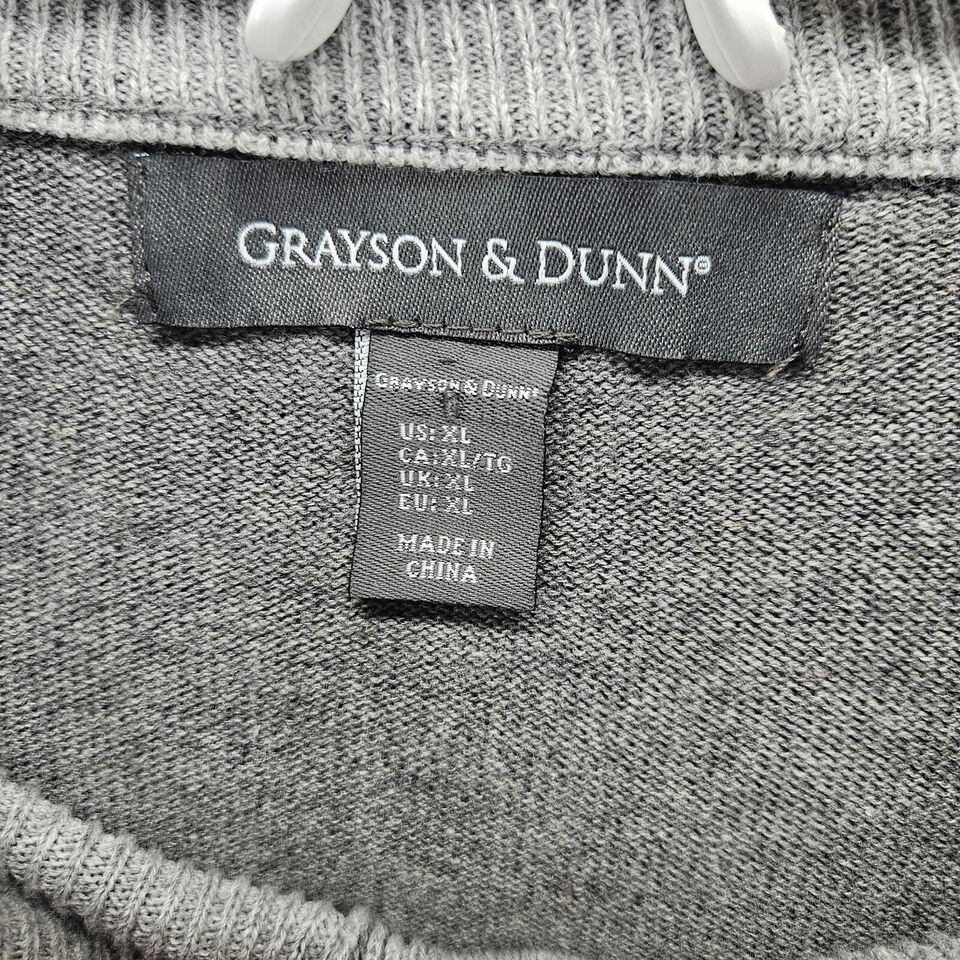 Grayson & Dunn Men's XL 1/4 Button Cotton Gray Long Sleeve - Flaw | eBay