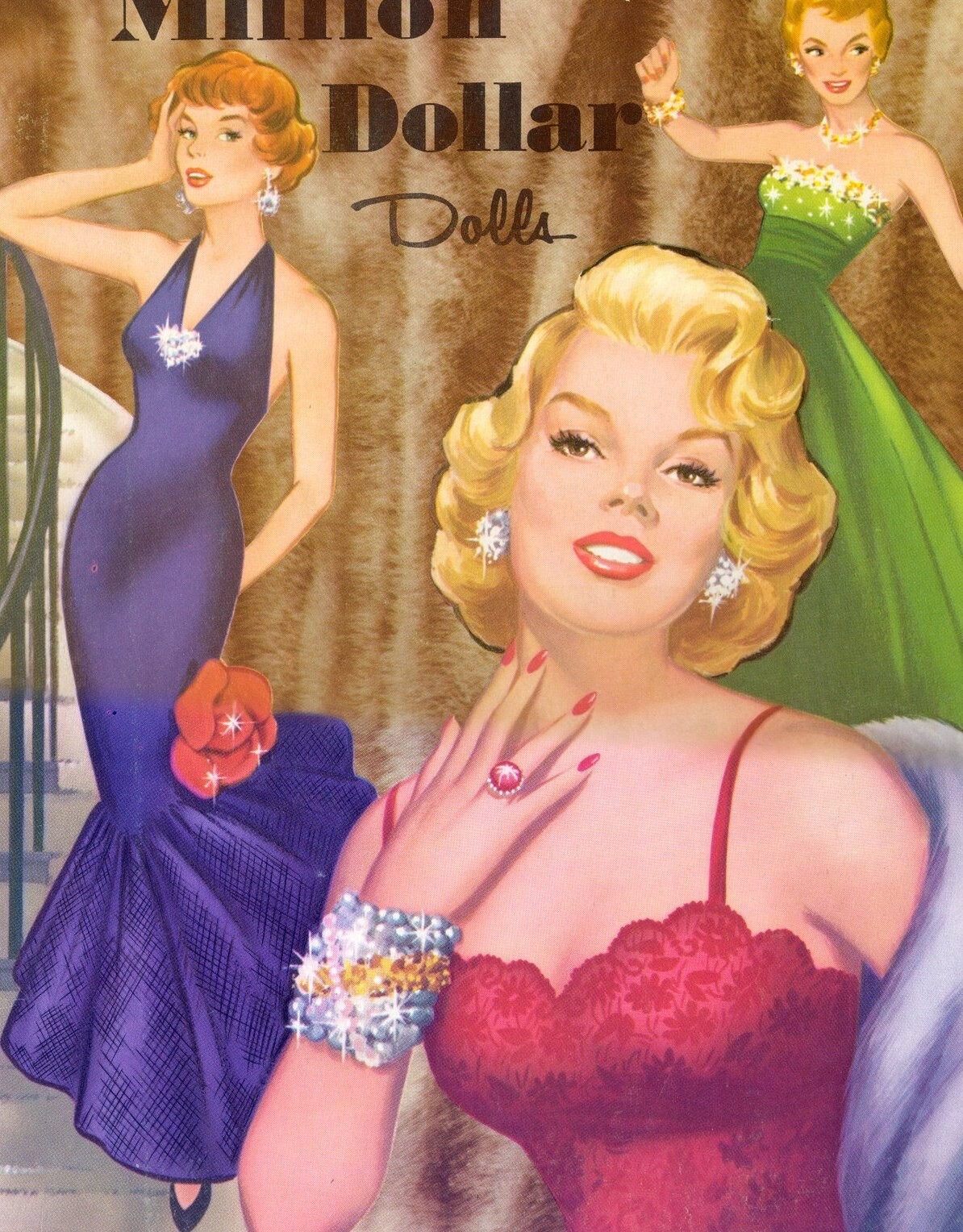 VINTAGE UNCUT 1958 MILLION DOLLAR PAPER DOLL HD LASER REPRODUCTION NO1 ...